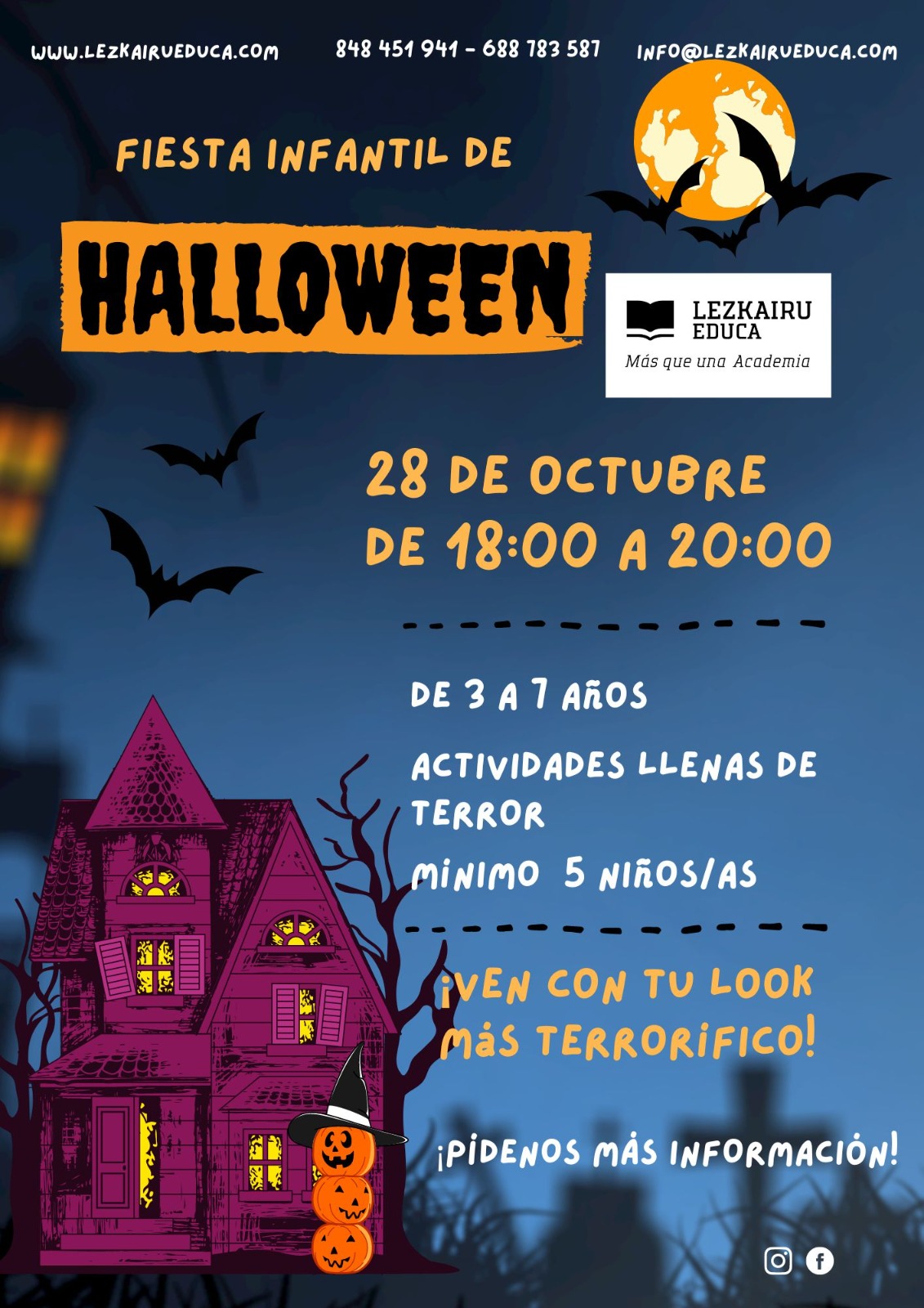 Fiesta infantil de Halloween, organizada por Lezkairu Educa – Barrio ...
